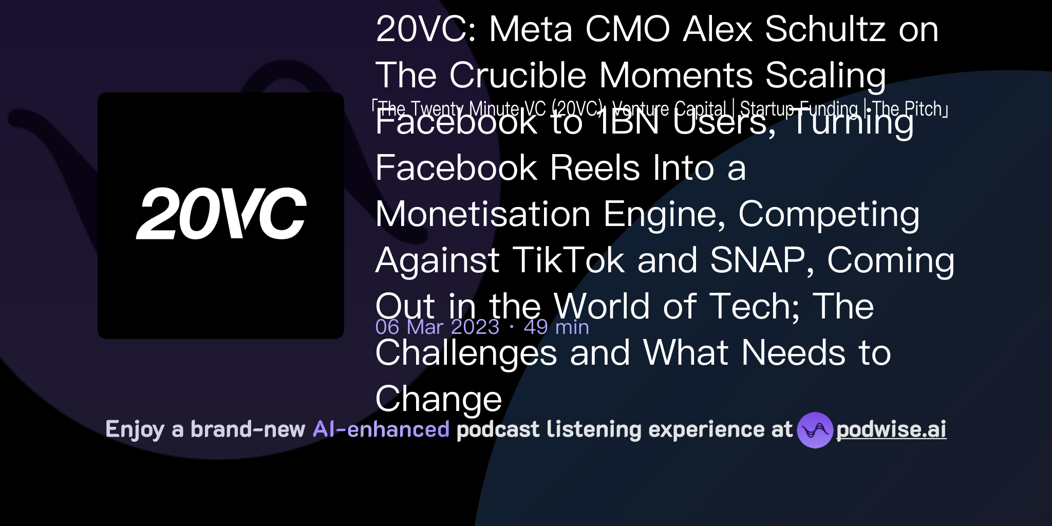 20VC: Meta CMO Alex Schultz on The Crucible Moments Scaling Facebook to ...