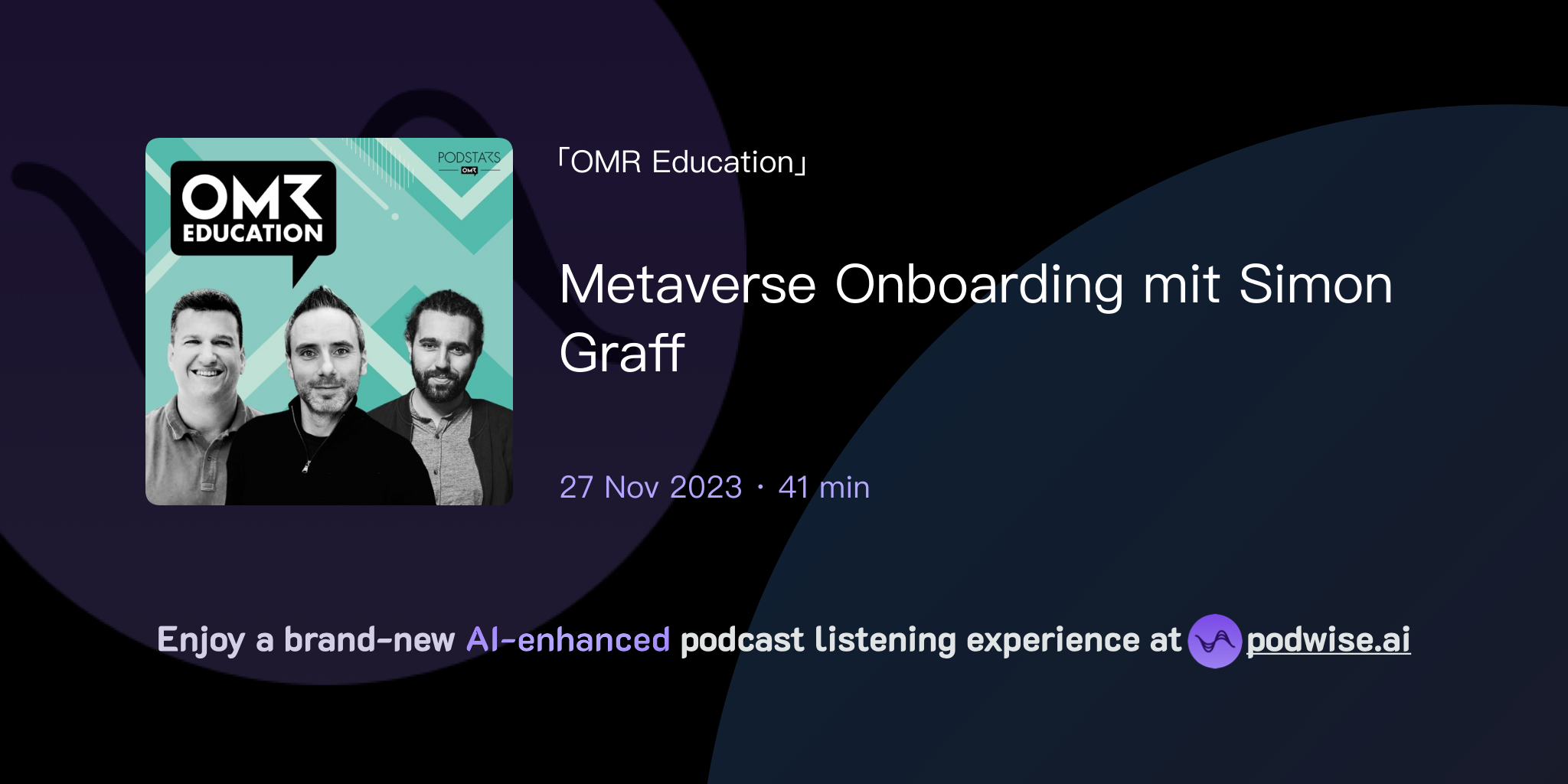 Metaverse Onboarding mit Simon Graff | OMR Education | Podwise