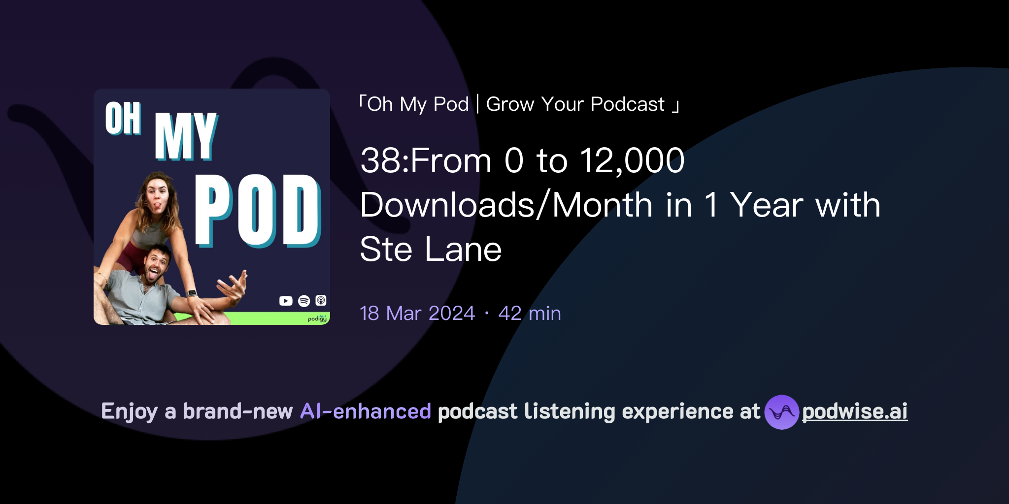 38:From 0 to 12,000 Downloads/Month in 1 Year with Ste Lane | Oh My Pod ...