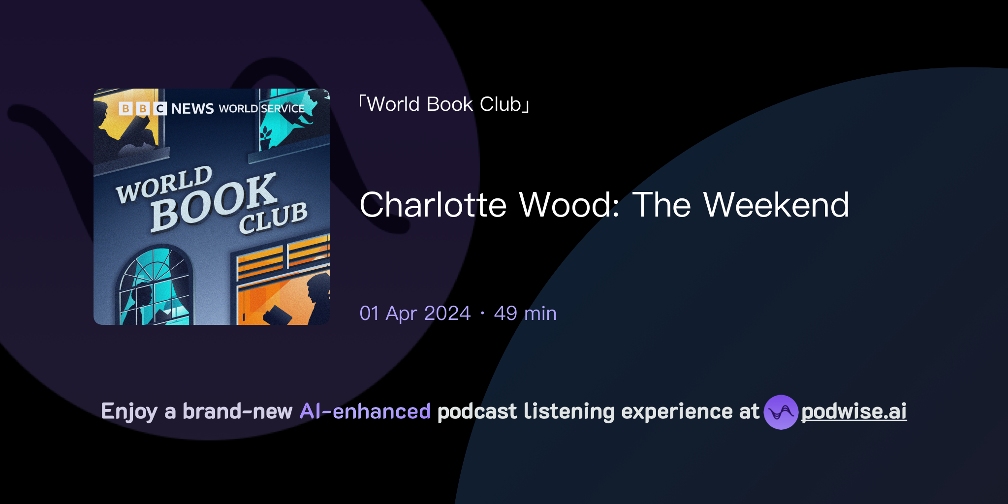 Charlotte Wood: The Weekend | World Book Club | Podwise