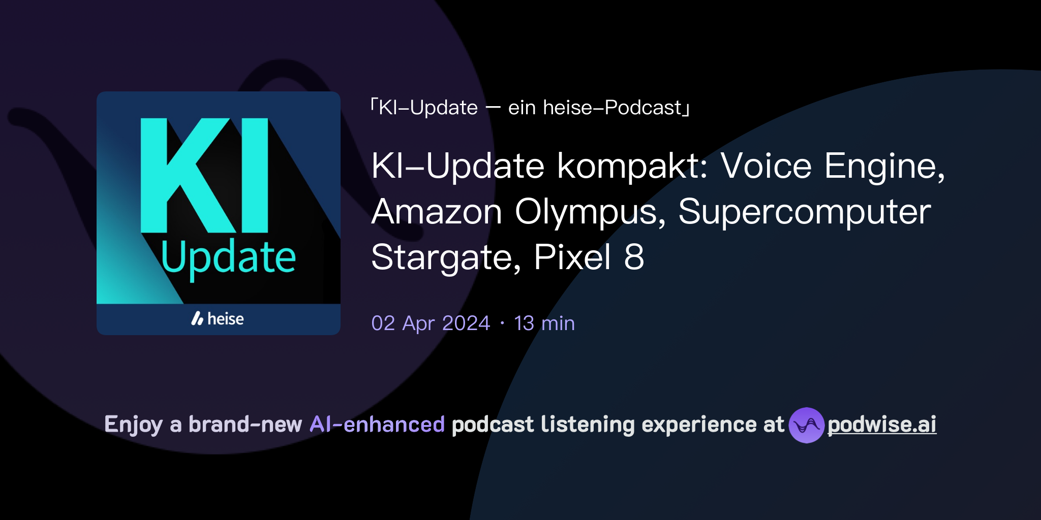 KI-Update kompakt: Voice Engine, Amazon Olympus, Supercomputer Stargate, Pixel 8 | KI-Update ...