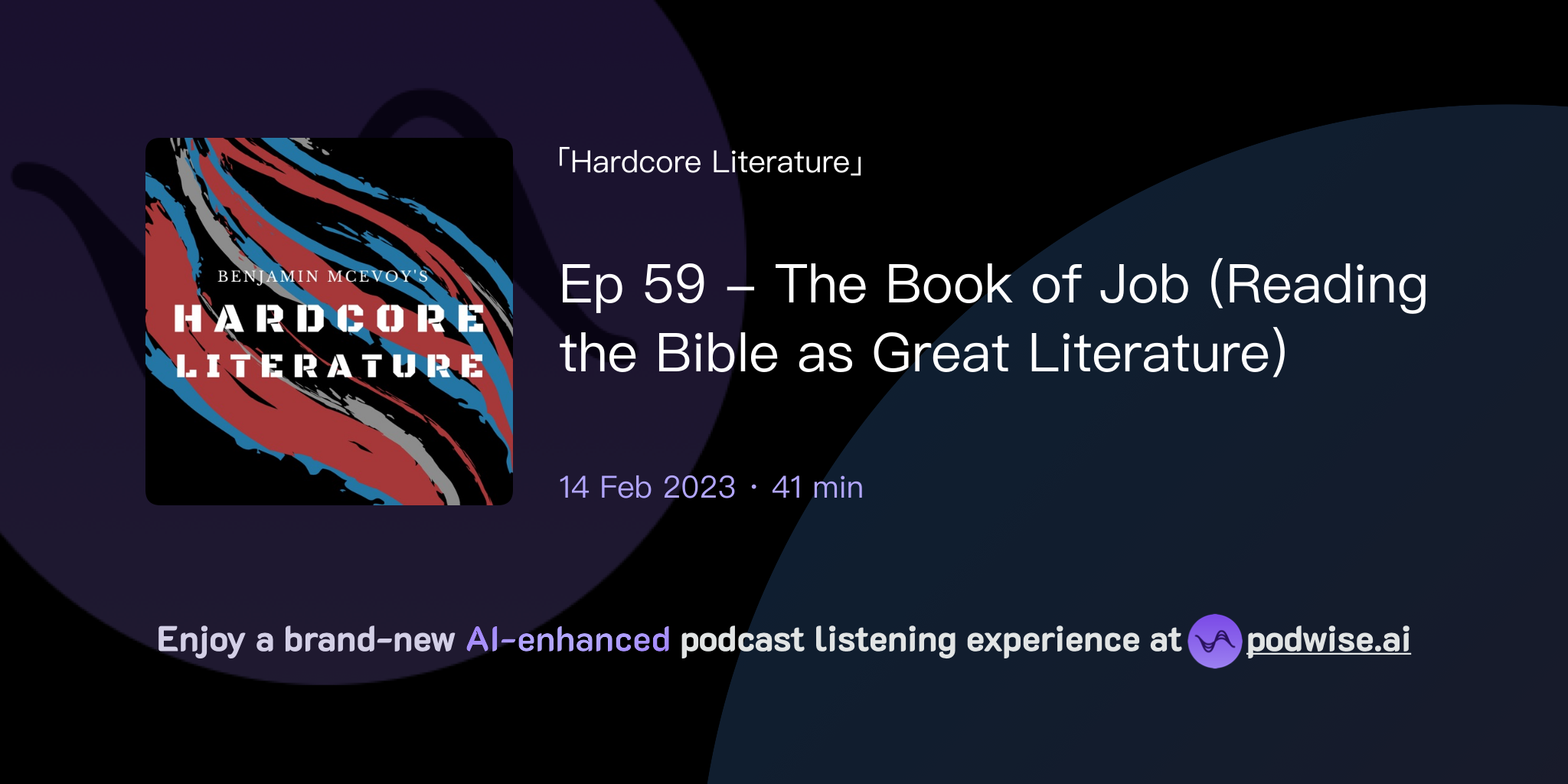 Ep 59 - The Book of Job (Reading the Bible as Great Literature ...
