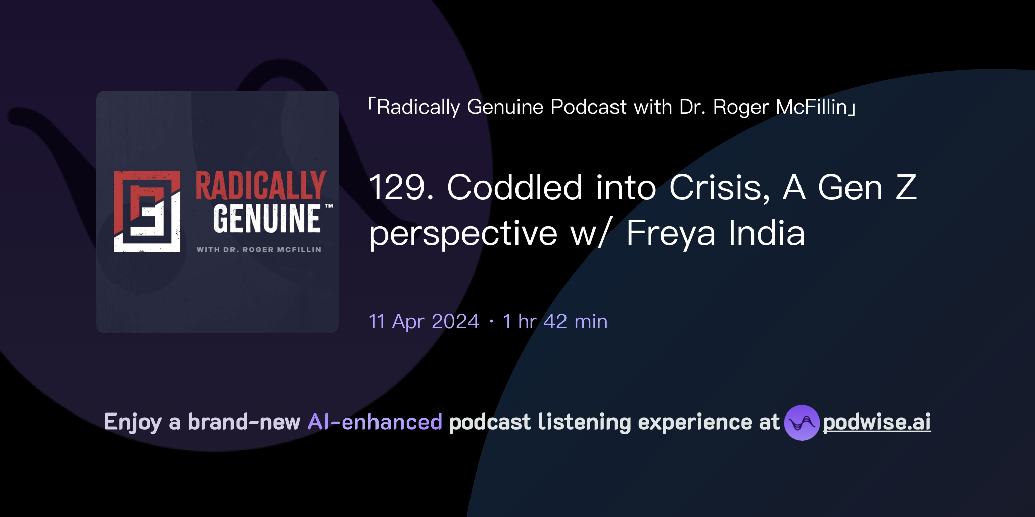 129. Coddled into Crisis, A Gen Z perspective w/ Freya India ...