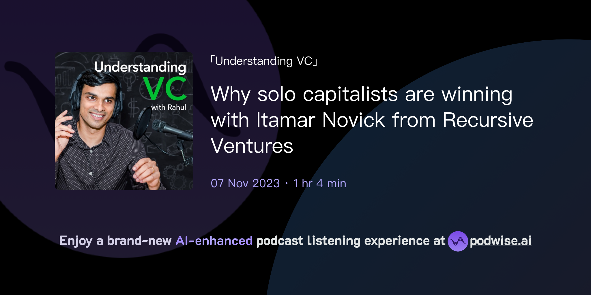 Why solo capitalists are winning with Itamar Novick from Recursive Ventures | Understanding VC ...