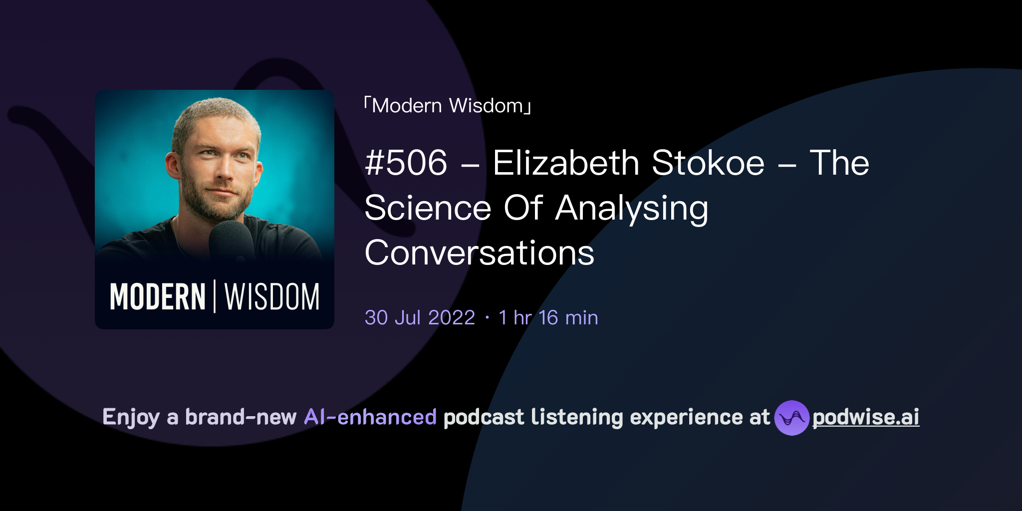#506 - Elizabeth Stokoe - The Science Of Analysing Conversations ...