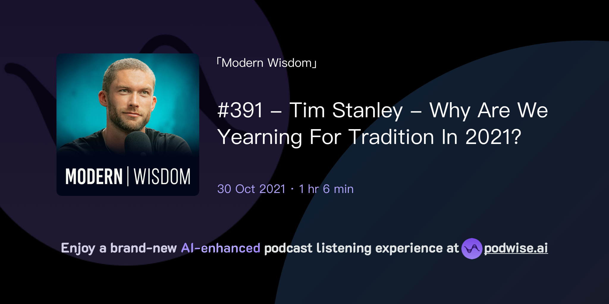 #391 - Tim Stanley - Why Are We Yearning For Tradition In 2021 ...