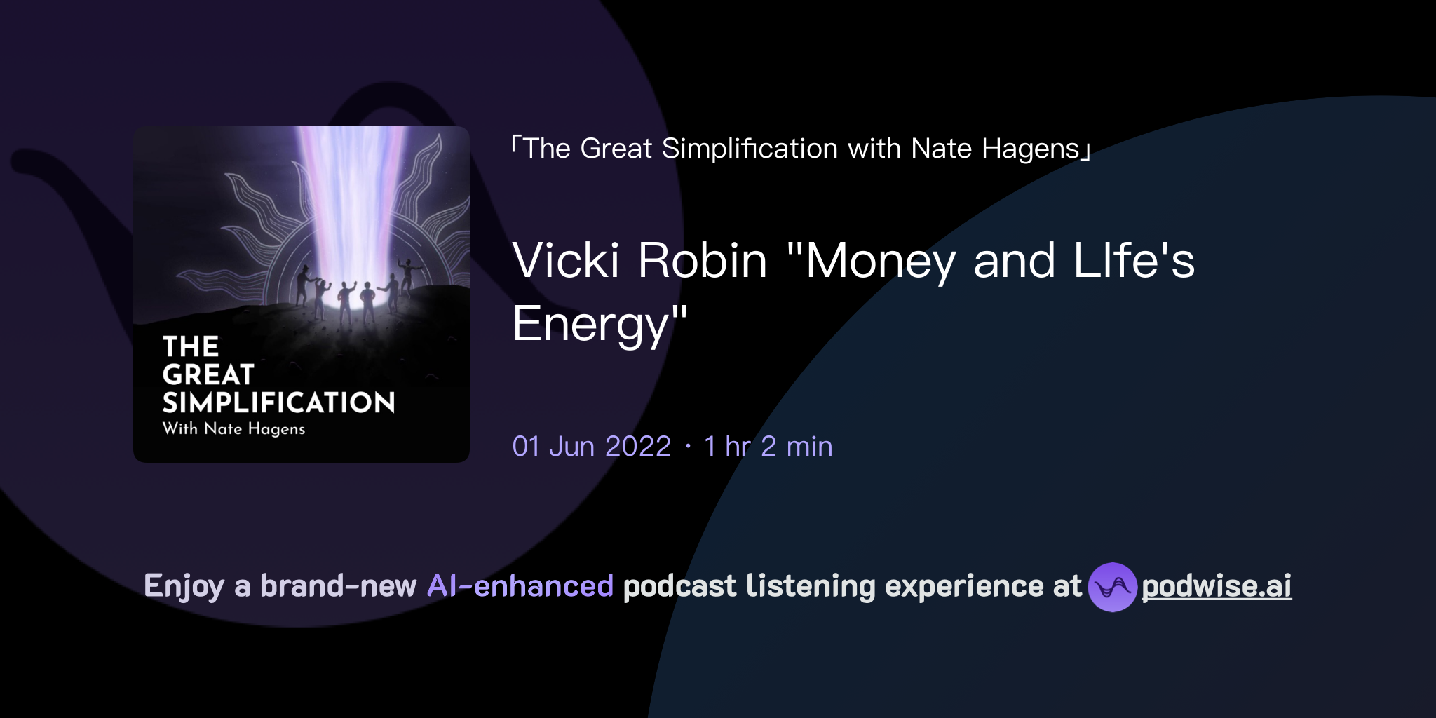 Vicki Robin "Money and LIfe's Energy" | The Great Simplification with ...