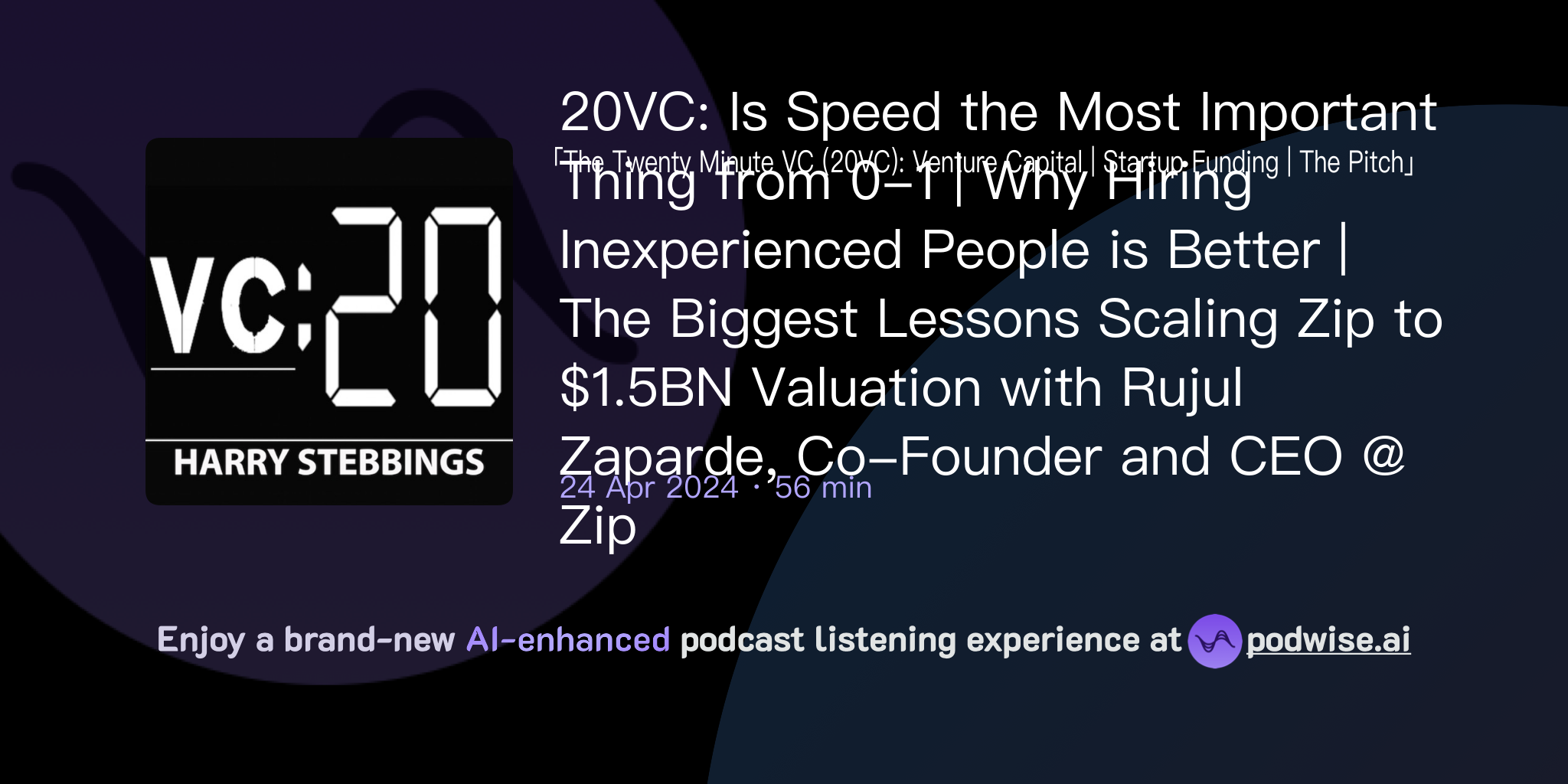 20VC: Is Speed the Most Important Thing from 0-1 | Why Hiring Inexperienced People is Better ...