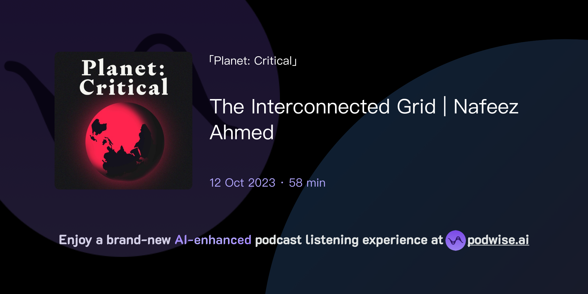 The Interconnected Grid | Nafeez Ahmed | Planet: Critical | Podwise