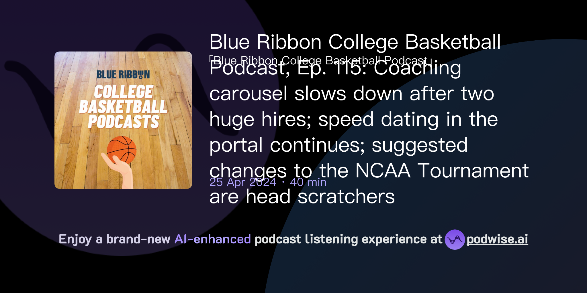 Blue Ribbon College Basketball Podcast, Ep. 115: Coaching carousel ...