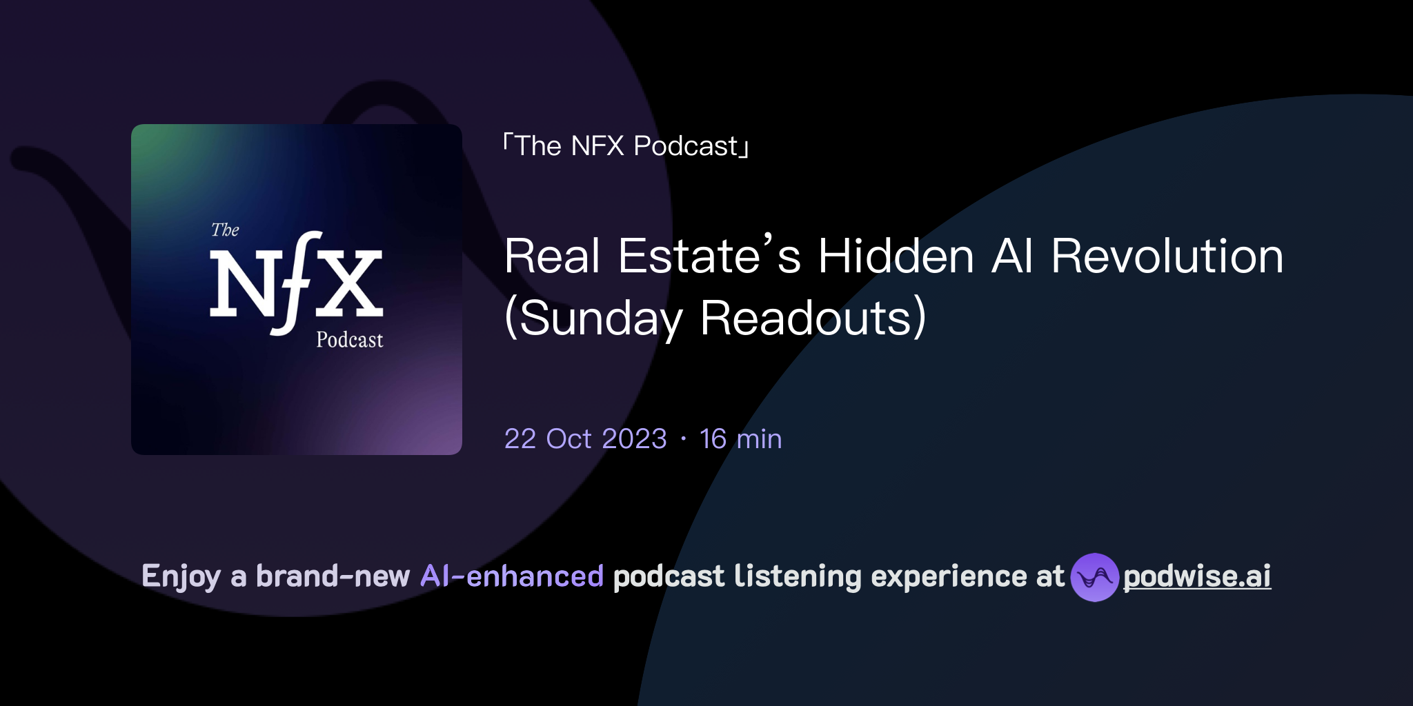 Real Estate’s Hidden AI Revolution (Sunday Readouts) | The NFX Podcast ...