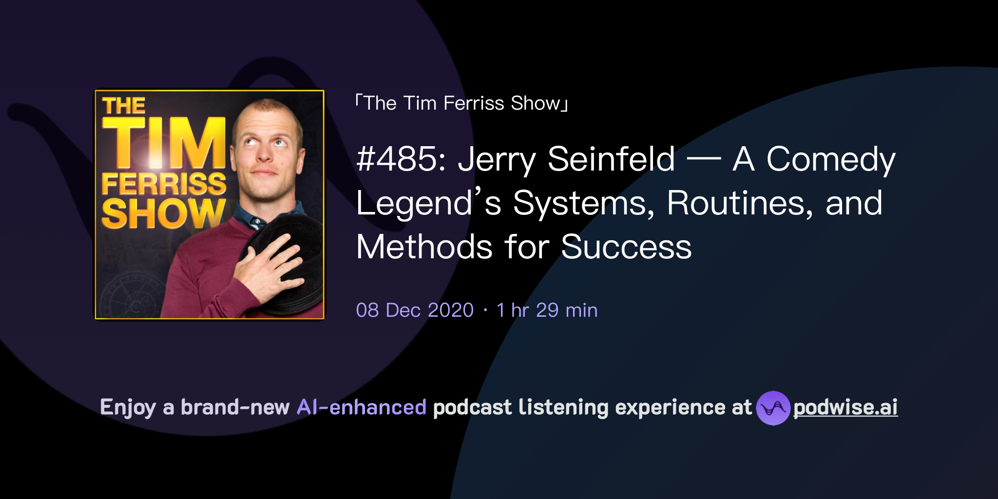 #485: Jerry Seinfeld — A Comedy Legend’s Systems, Routines, and Methods ...