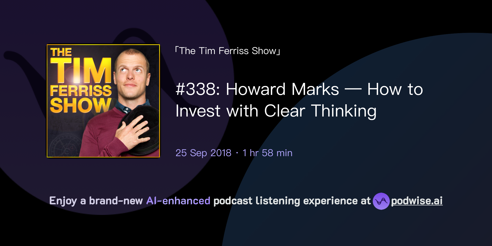#338: Howard Marks — How to Invest with Clear Thinking | The Tim ...