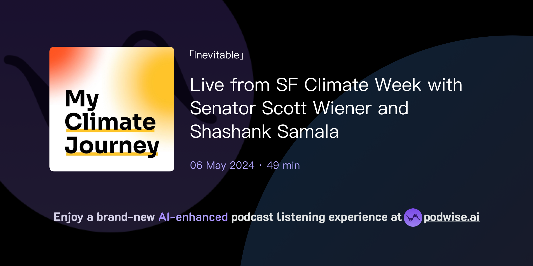 Live from SF Climate Week with Senator Scott Wiener and Shashank Samala ...