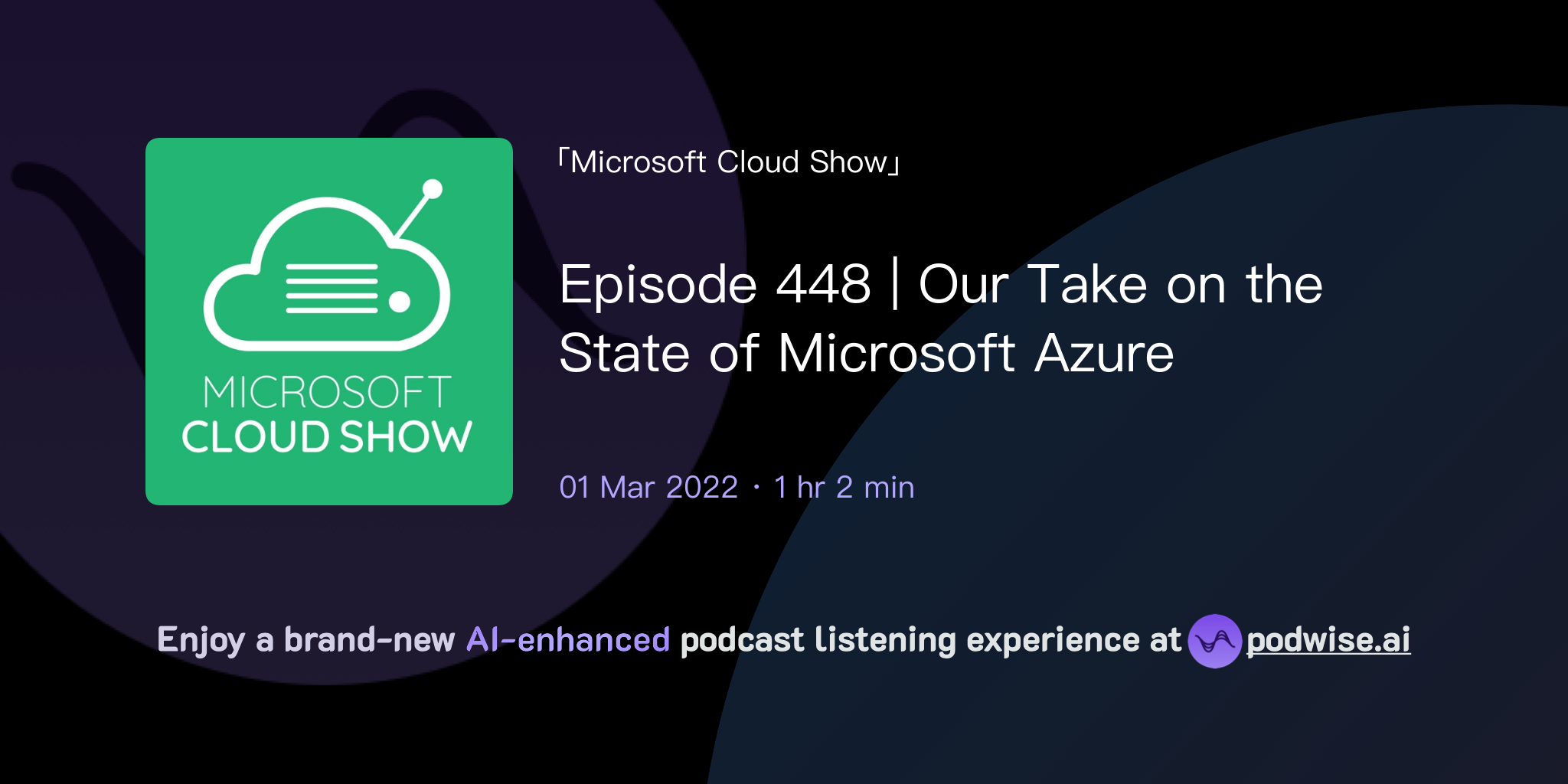 Episode 448 | Our Take on the State of Microsoft Azure | Microsoft Cloud Show | Podwise