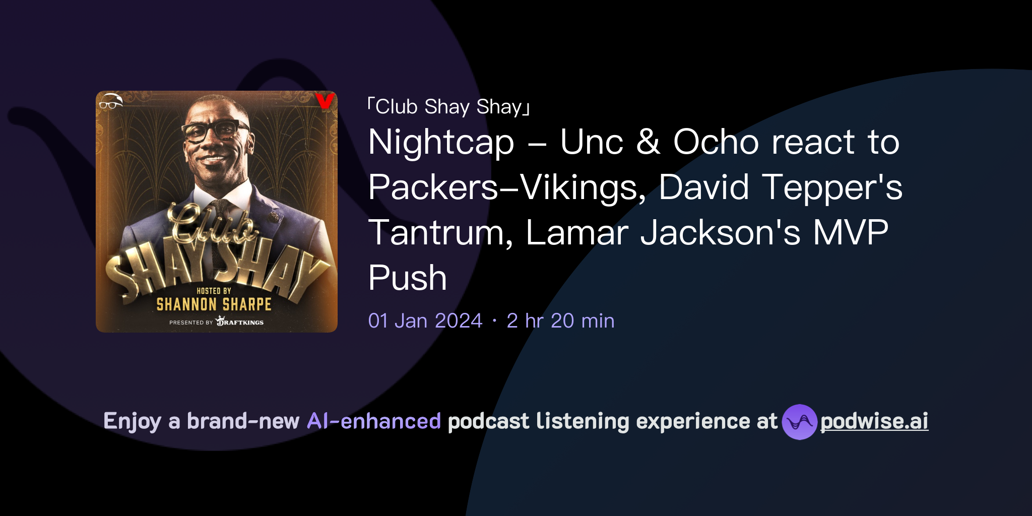 Nightcap - Unc & Ocho react to Packers-Vikings, David Tepper's Tantrum ...