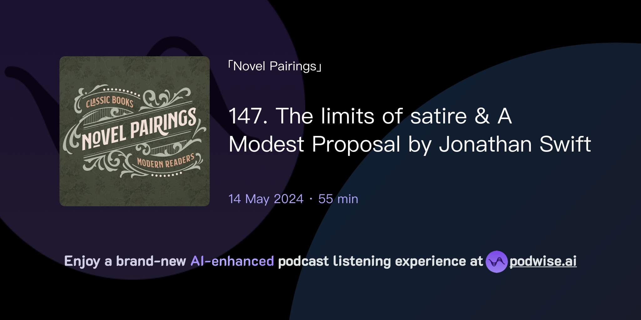 147. The limits of satire & A Modest Proposal by Jonathan Swift | Novel ...