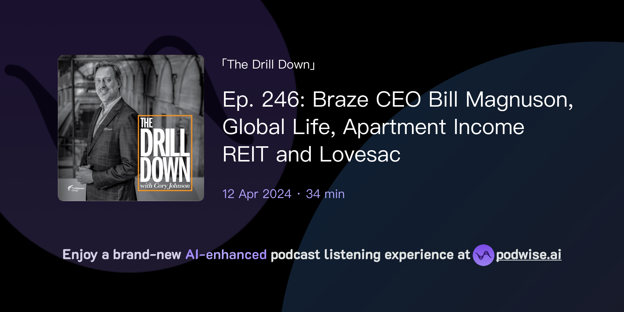 Ep. 246: Braze CEO Bill Magnuson, Global Life, Apartment Income REIT ...