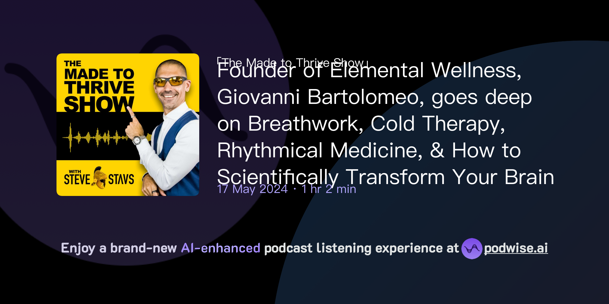 Founder of Elemental Wellness, Giovanni Bartolomeo, goes deep on Breathwork, Cold Therapy ...