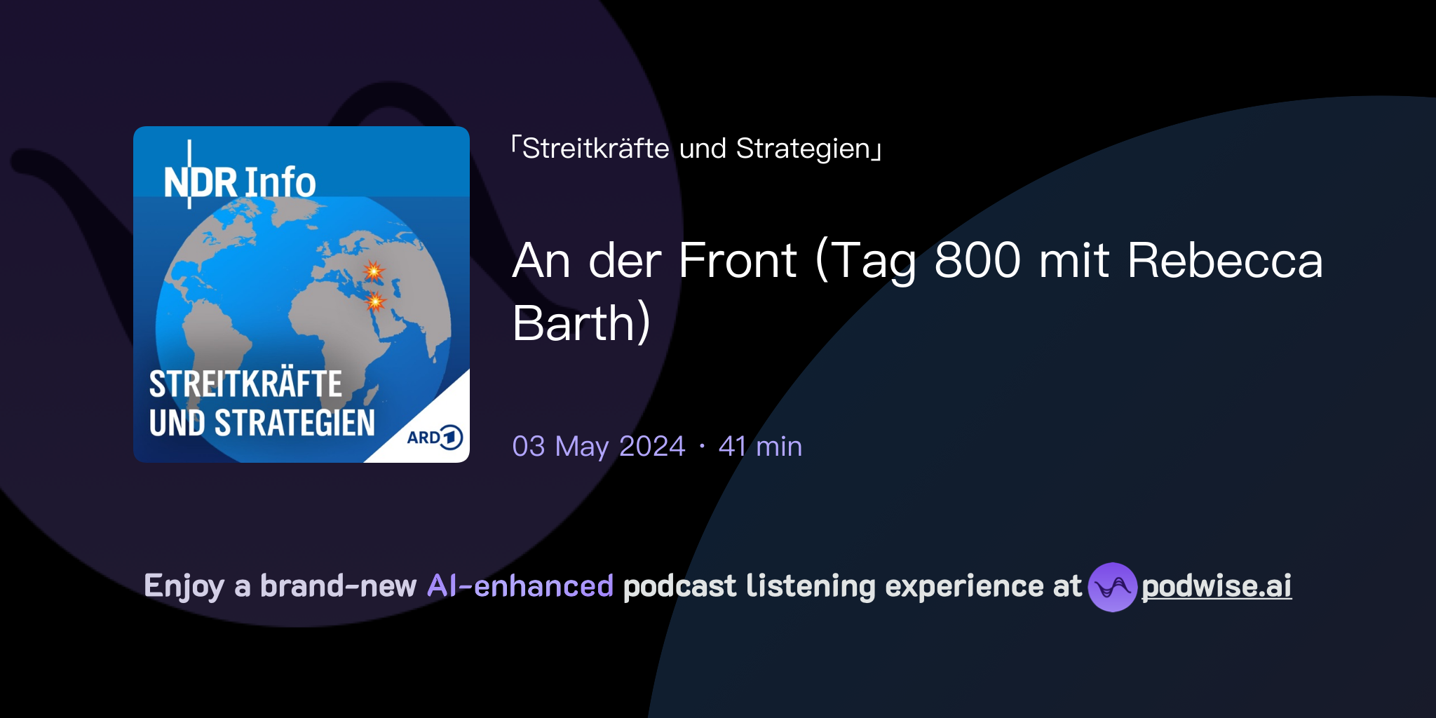 An der Front (Tag 800 mit Rebecca Barth) | Streitkräfte und Strategien ...