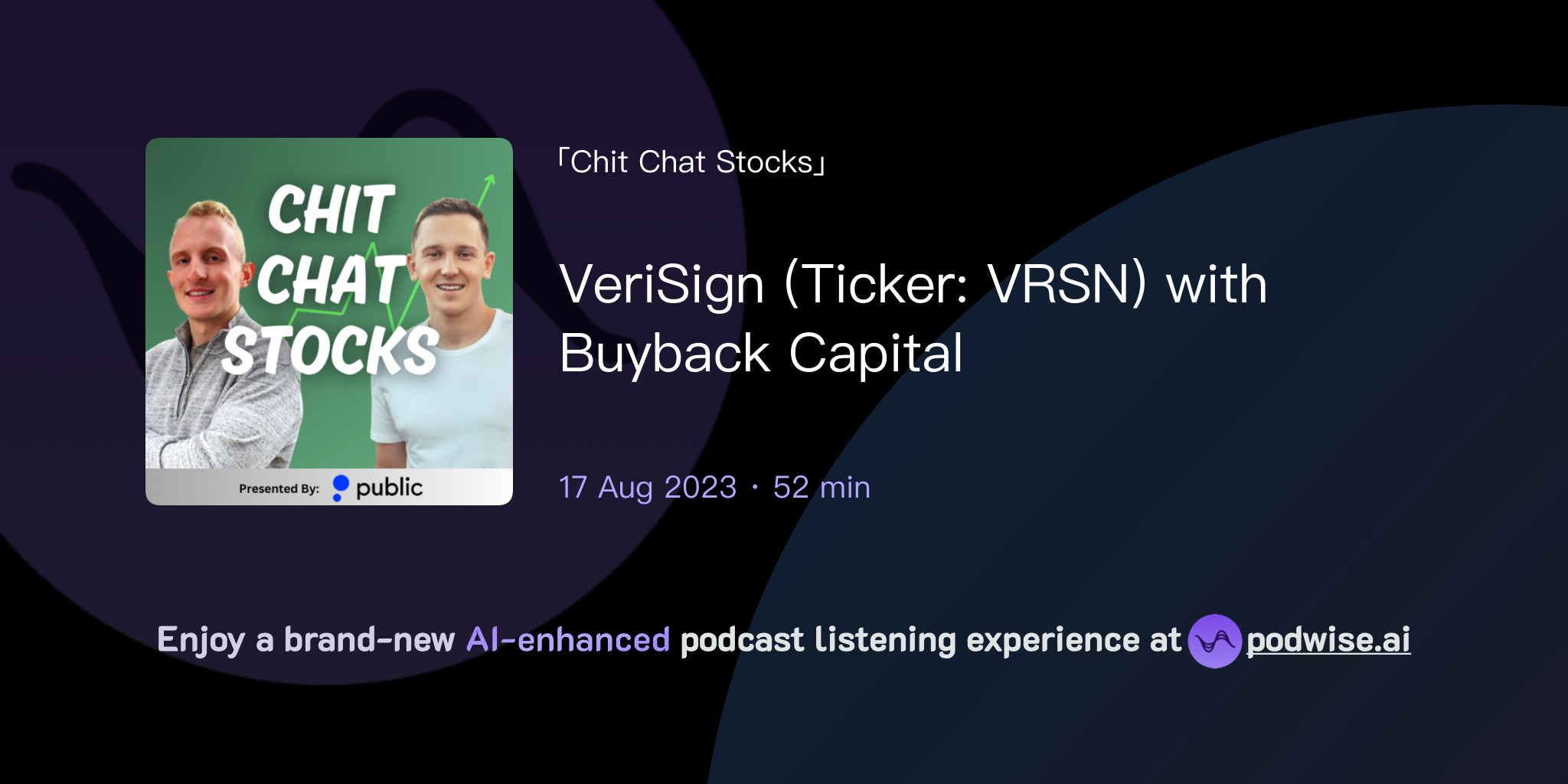 VeriSign (Ticker: VRSN) with Buyback Capital | Chit Chat Stocks | Podwise
