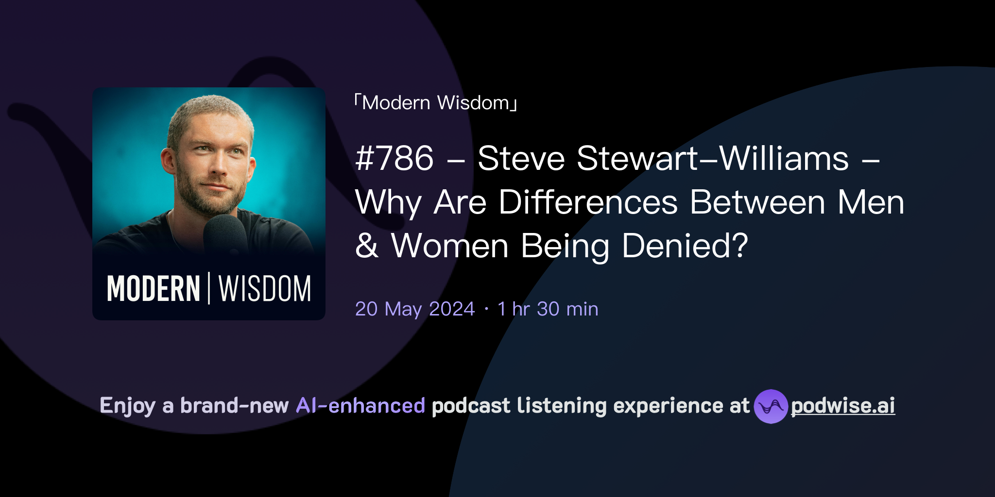#786 - Steve Stewart-Williams - Why Are Differences Between Men & Women ...