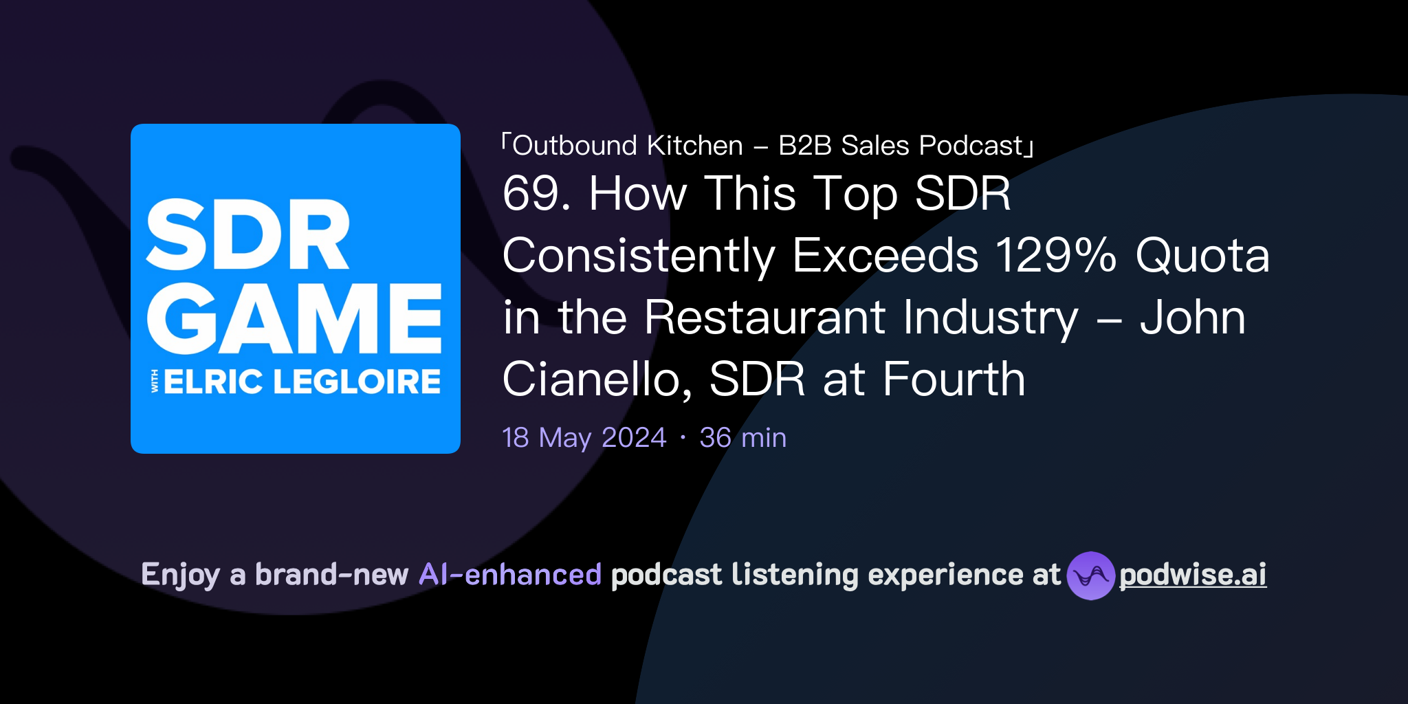 69. How This Top SDR Consistently Exceeds 129% Quota in the Restaurant Industry - John Cianello ...