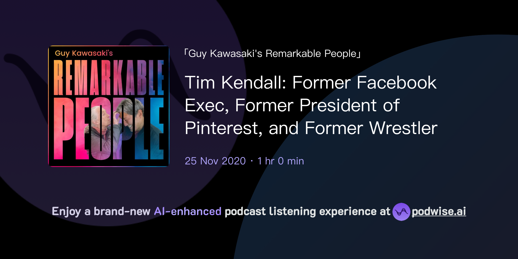 Tim Kendall: Former Facebook Exec, Former President of Pinterest, and Former Wrestler | Guy ...