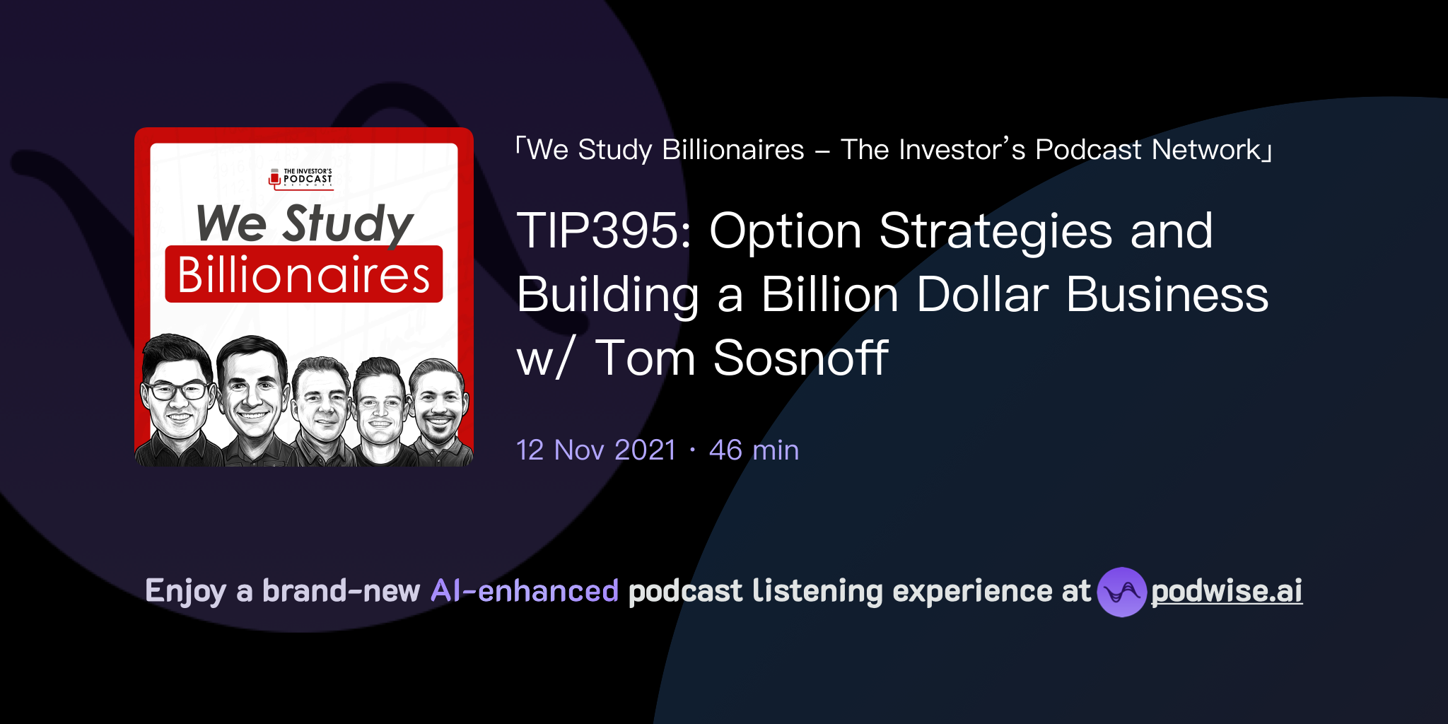 TIP395: Option Strategies and Building a Billion Dollar Business w/ Tom ...