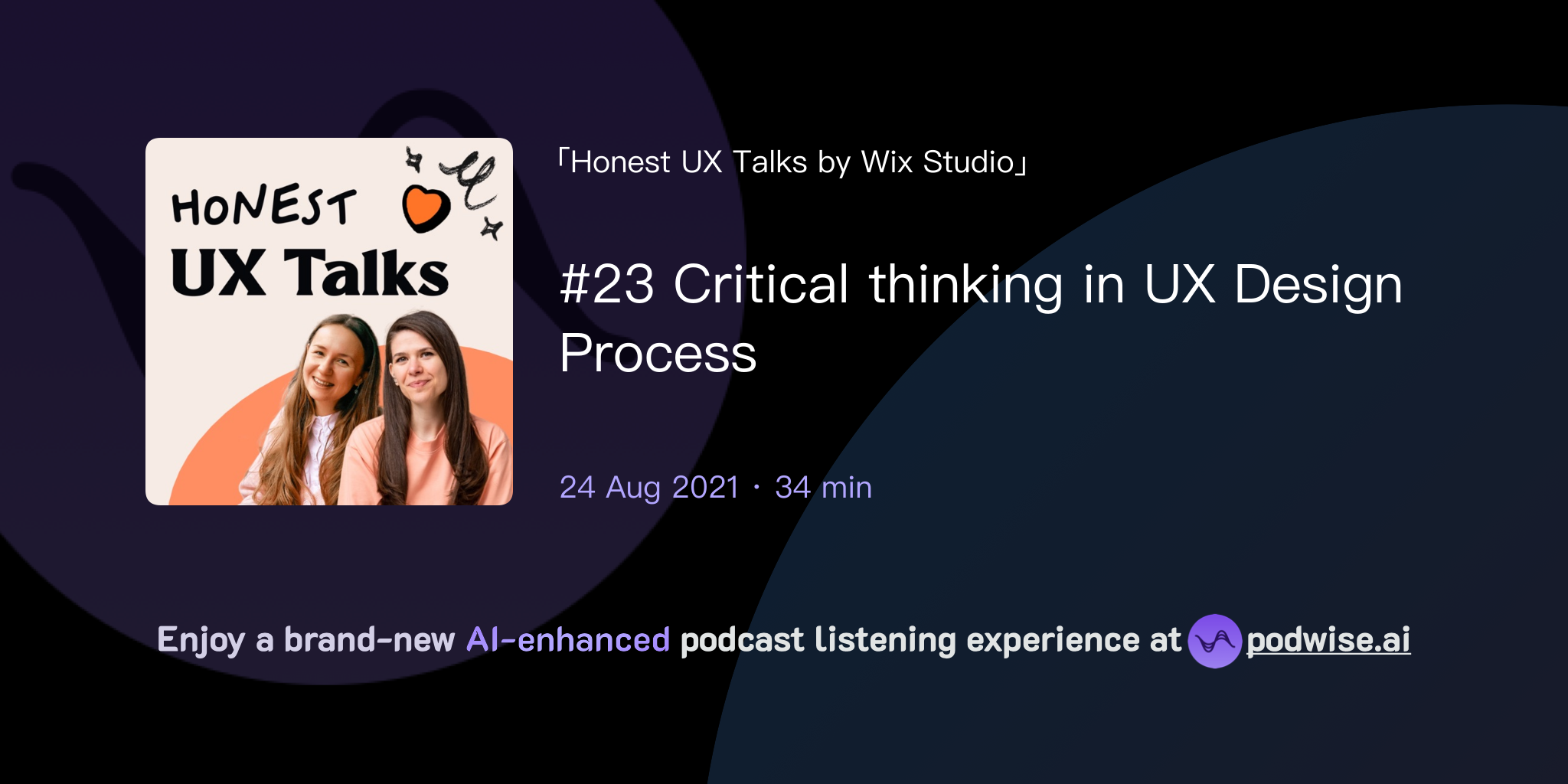 #23 Critical thinking in UX Design Process | Honest UX Talks by Wix ...
