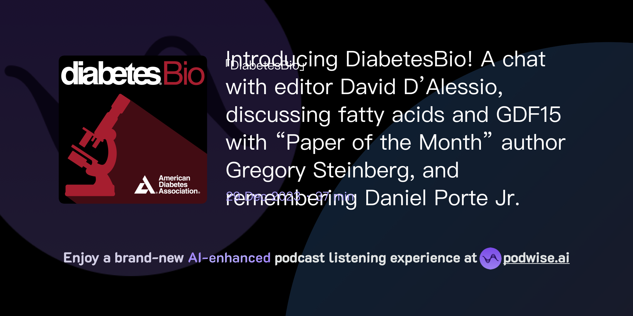 Introducing DiabetesBio! A chat with editor David D’Alessio, discussing ...