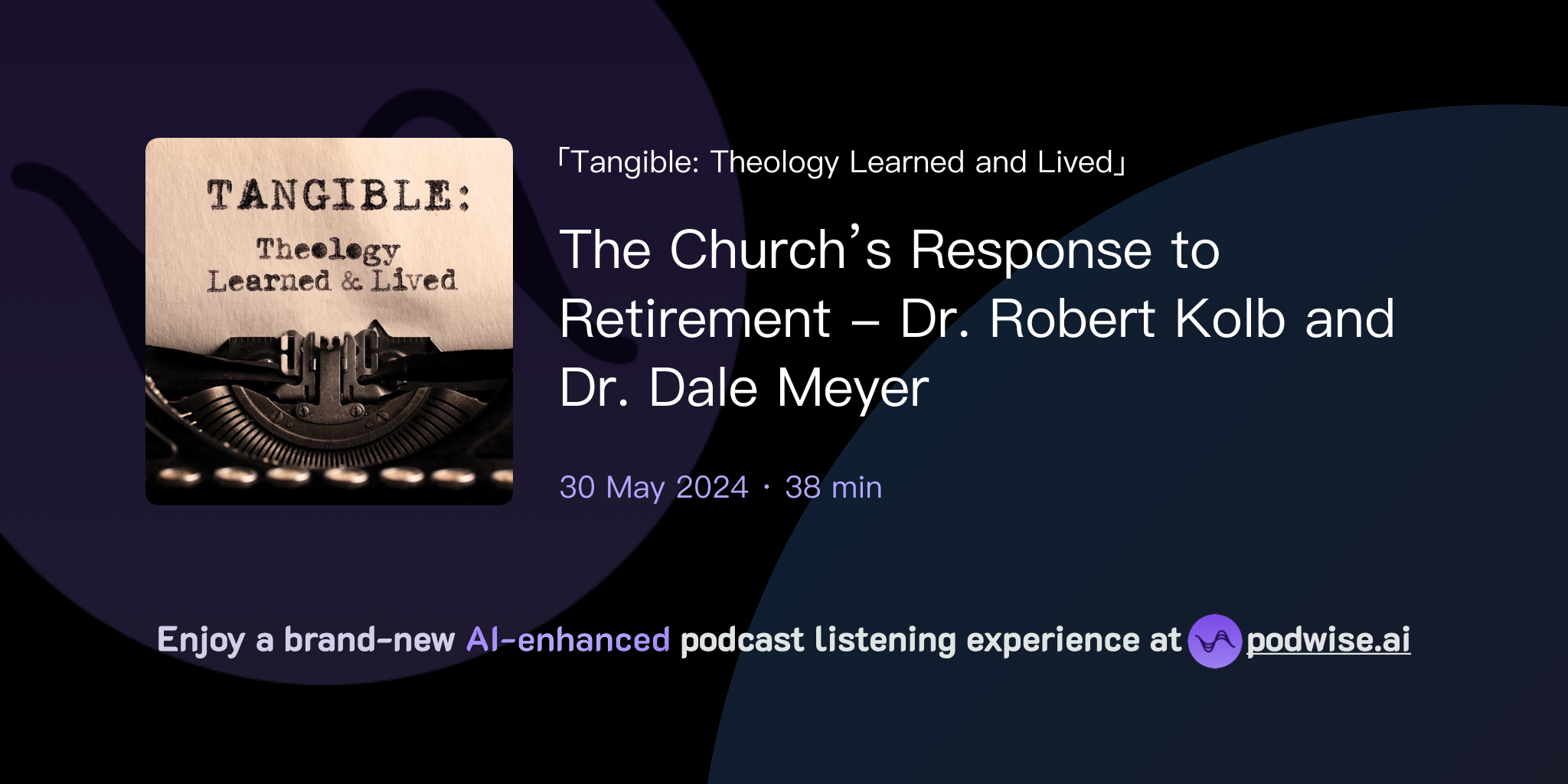 The Church’s Response to Retirement - Dr. Robert Kolb and Dr. Dale ...