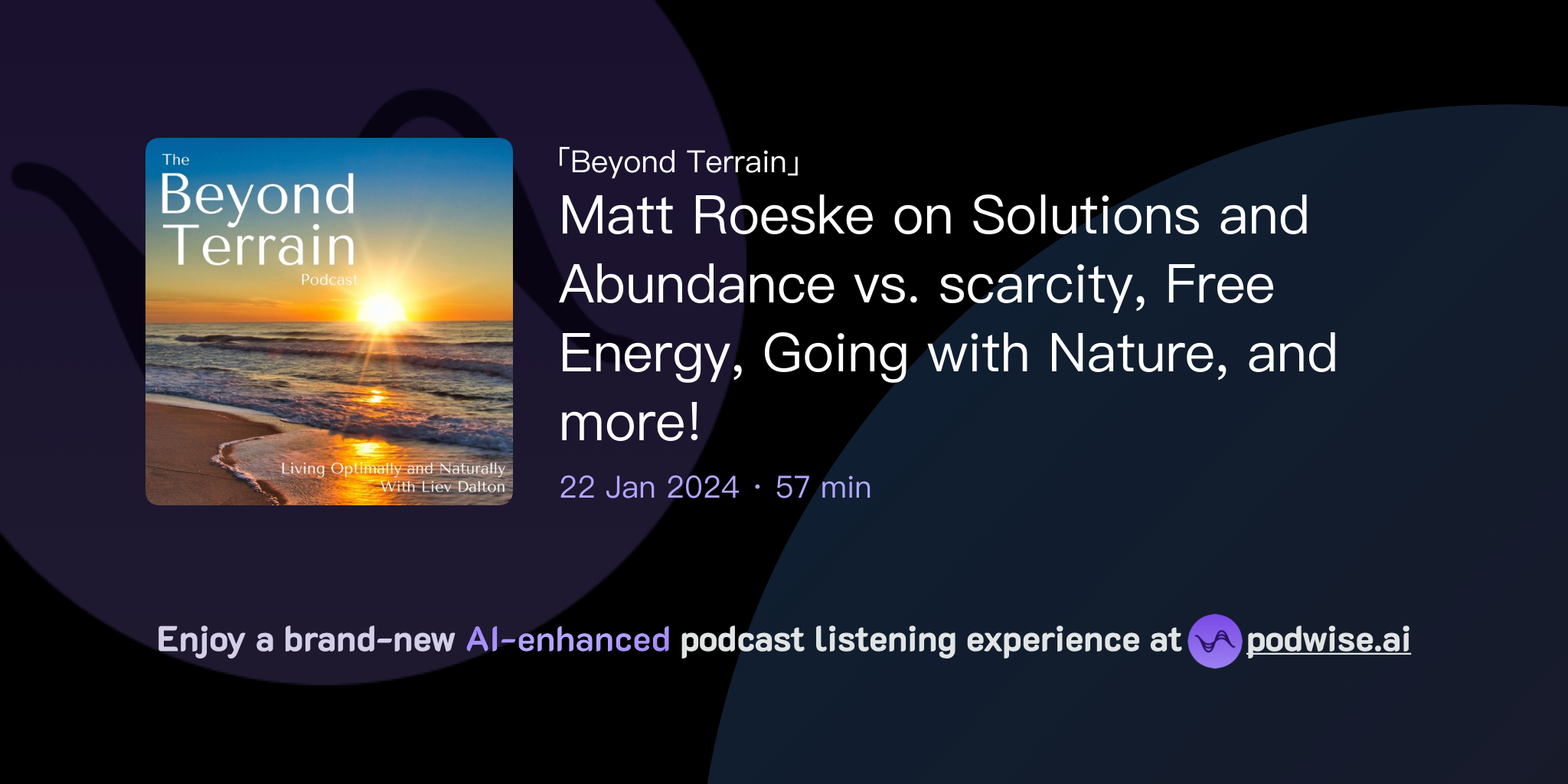 Matt Roeske on Solutions and Abundance vs. scarcity, Free Energy, Going ...