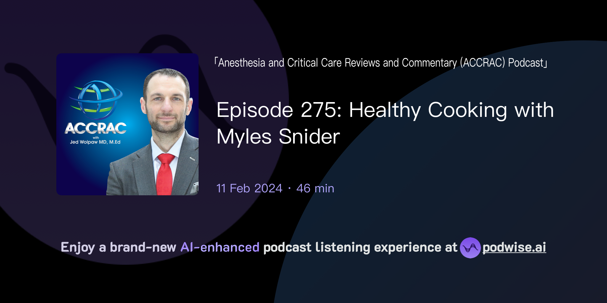 Episode 275: Healthy Cooking with Myles Snider | Anesthesia and Critical Care Reviews and ...
