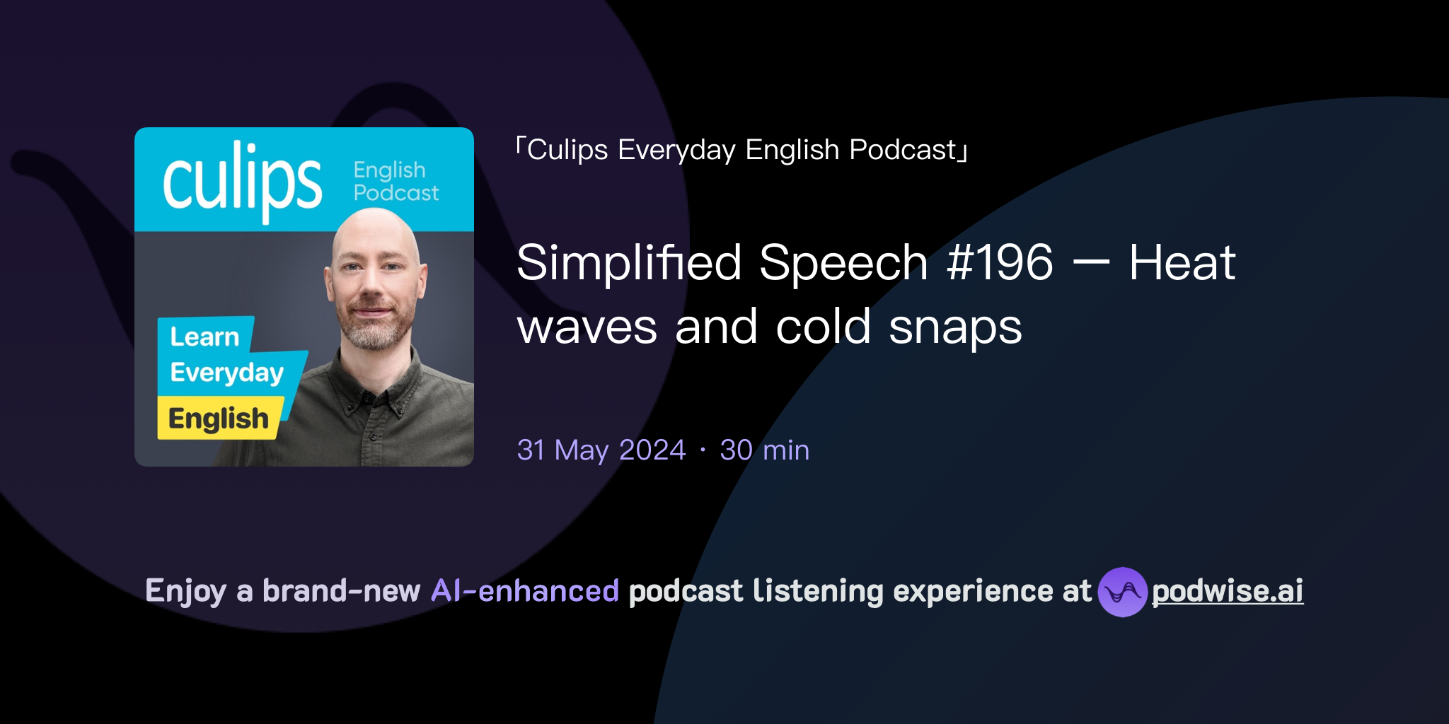 Simplified Speech #196 – Heat waves and cold snaps | Culips Everyday ...