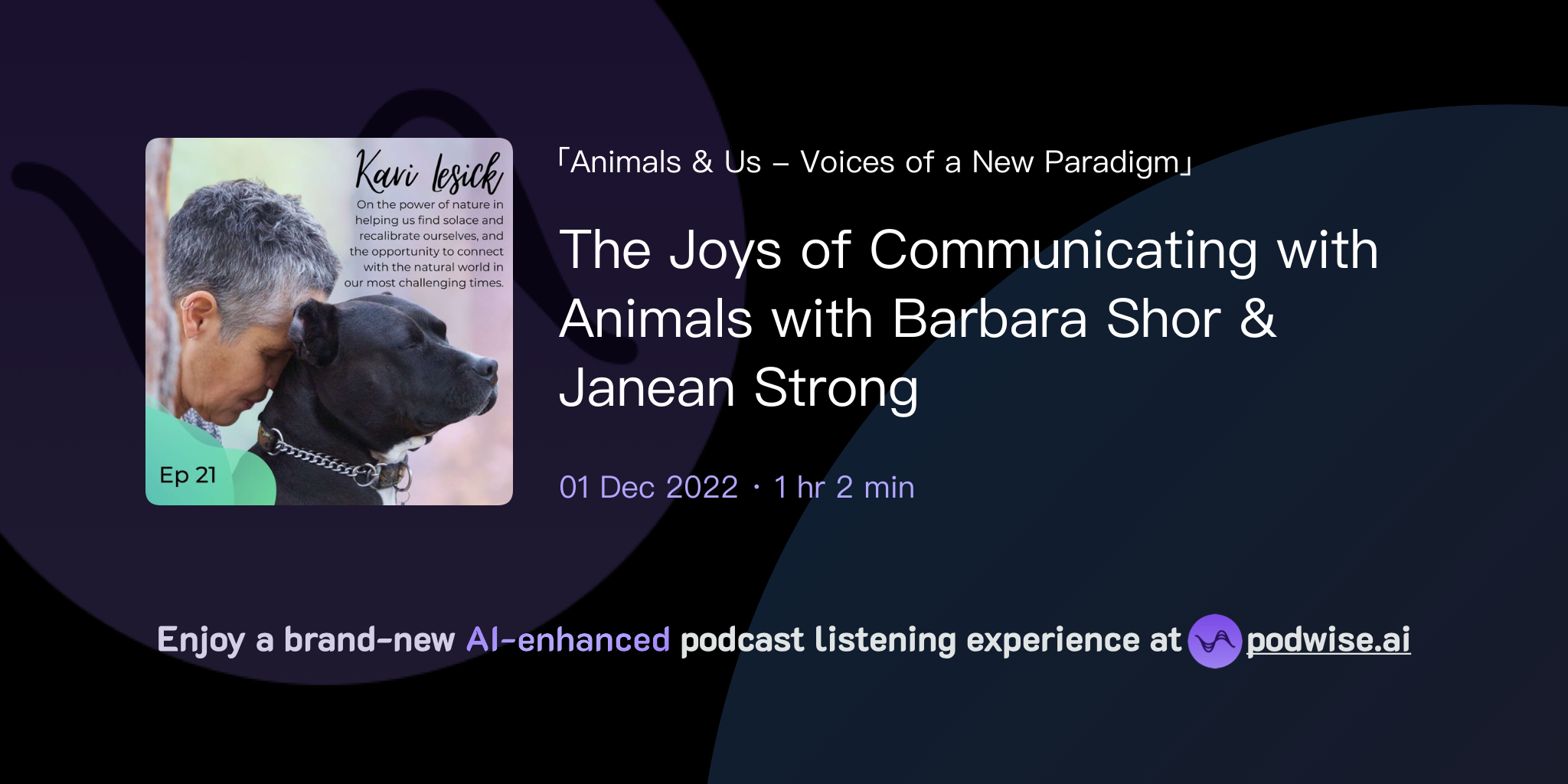 The Joys of Communicating with Animals with Barbara Shor & Janean ...