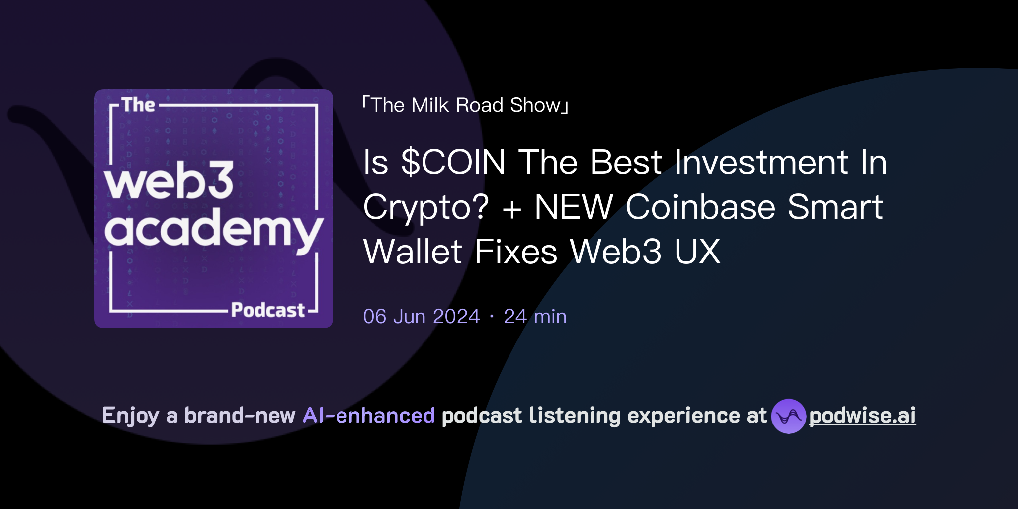 Is $COIN The Best Investment In Crypto? + NEW Coinbase Smart Wallet Fixes Web3 UX | The Milk ...