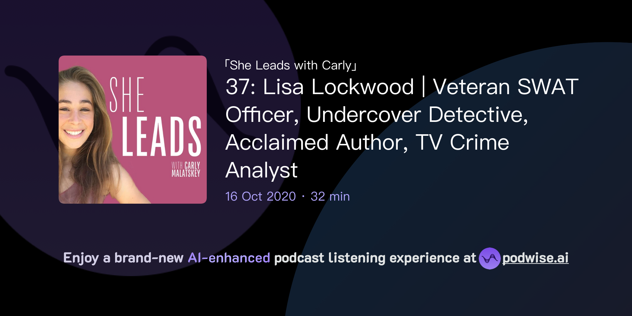 37: Lisa Lockwood | Veteran SWAT Officer, Undercover Detective, Acclaimed Author, TV Crime ...