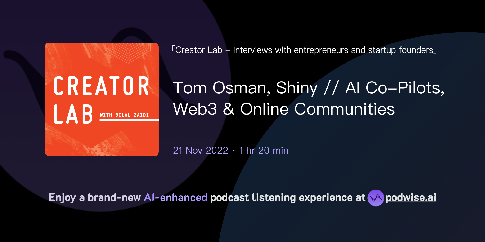 Tom Osman, Shiny // AI Co-Pilots, Web3 & Online Communities | Creator ...