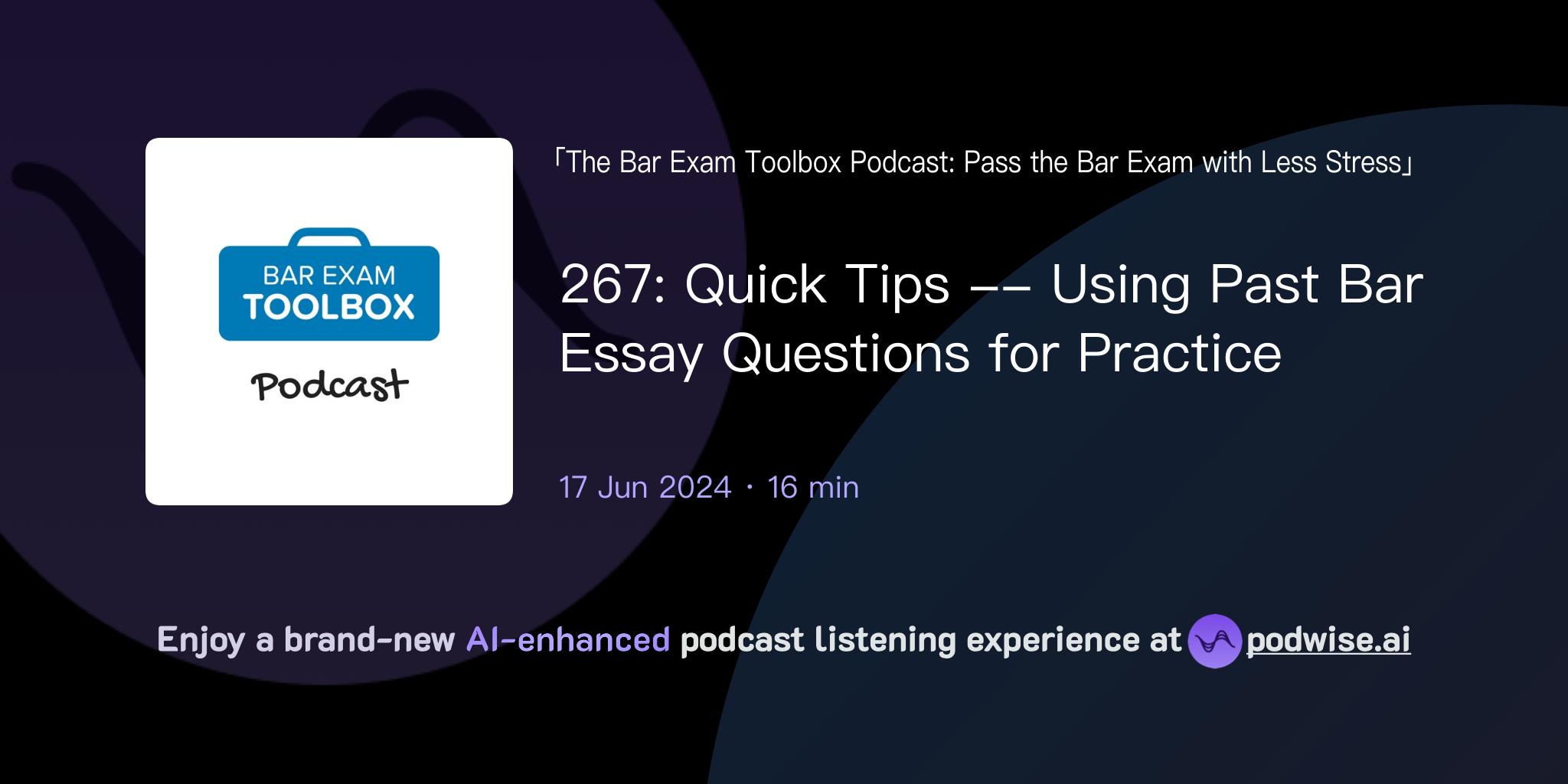 267: Quick Tips -- Using Past Bar Essay Questions for Practice | The Bar Exam Toolbox Podcast ...