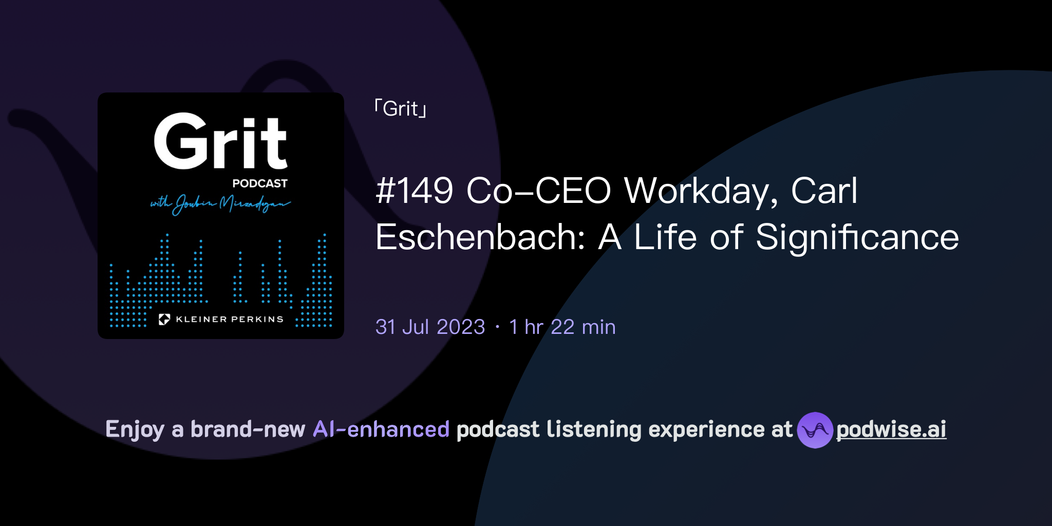 #149 Co-CEO Workday, Carl Eschenbach: A Life of Significance | Grit | Podwise