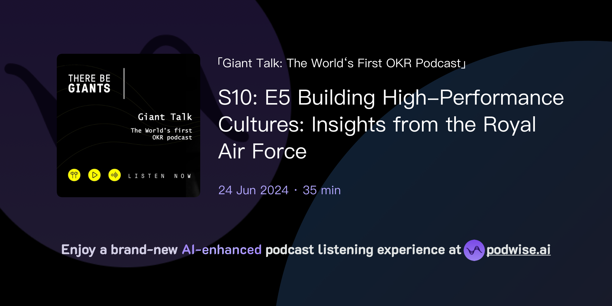 S10: E5 Building High-Performance Cultures: Insights from the Royal Air Force | Giant Talk: The ...