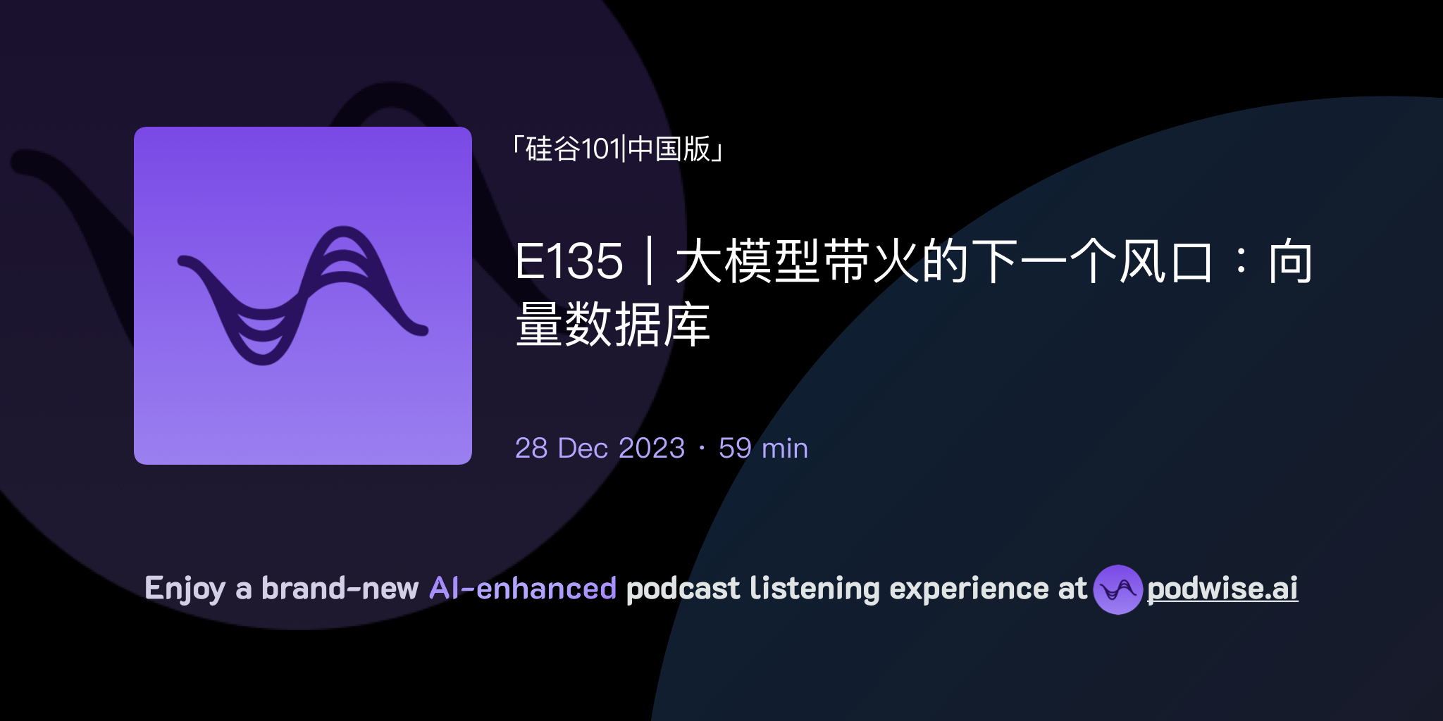 E135｜大模型带火的下一个风口：向量数据库 | 硅谷101|中国版 | Podwise