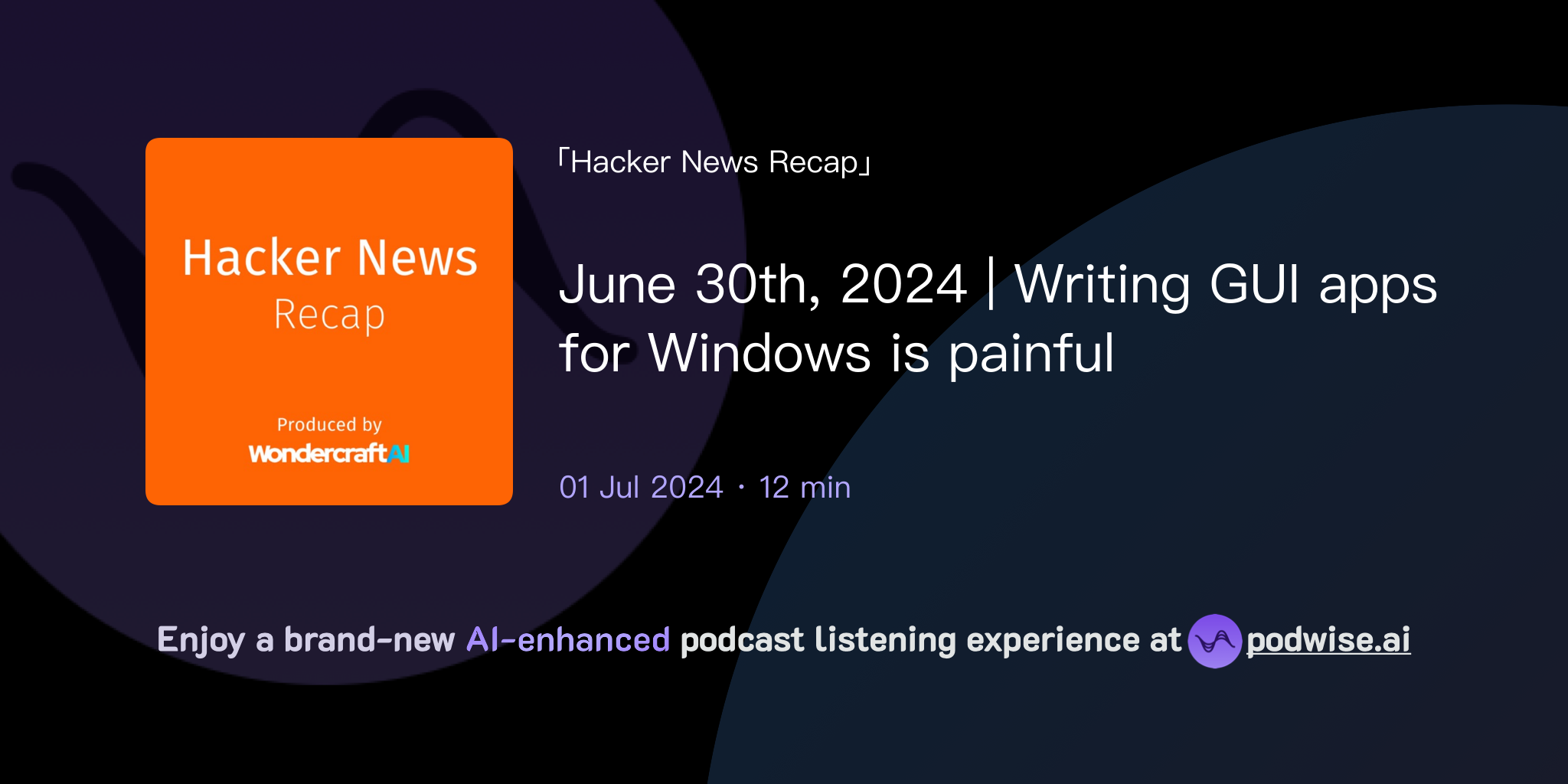 June 30th, 2024 | Writing GUI apps for Windows is painful | Hacker News ...