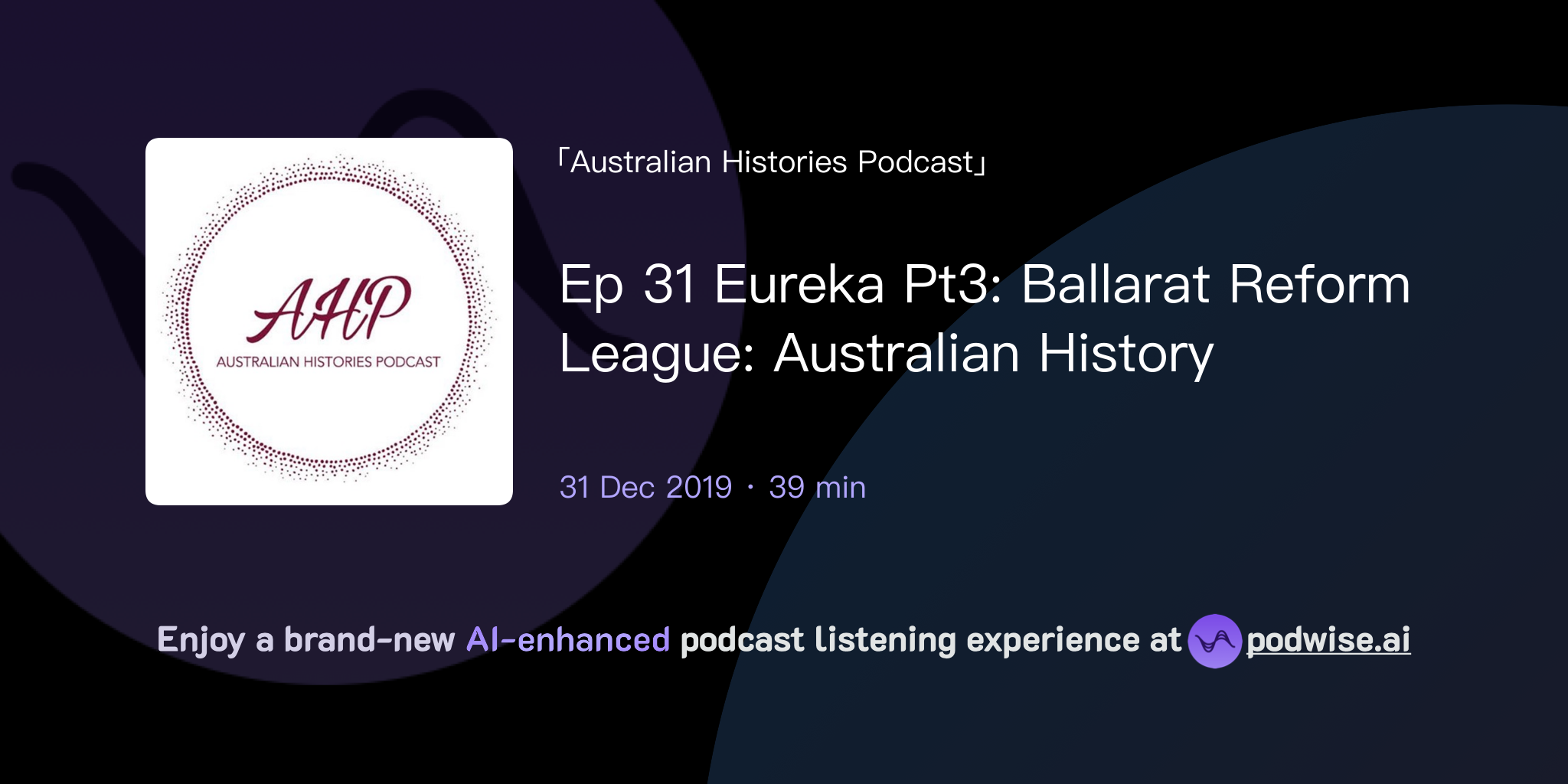 Ep 31 Eureka Pt3: Ballarat Reform League: Australian History | Australian Histories Podcast ...