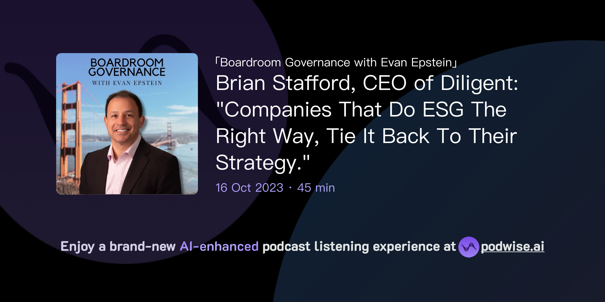 Brian Stafford, CEO of Diligent: "Companies That Do ESG The Right Way ...