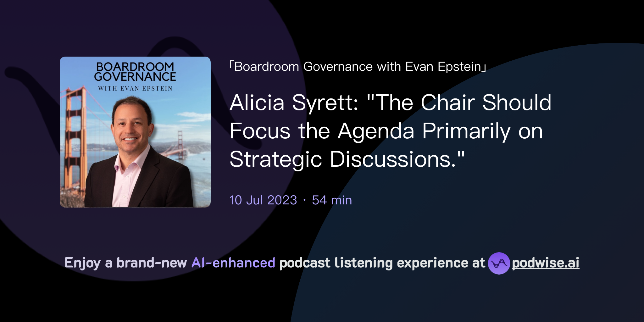 Alicia Syrett: "The Chair Should Focus the Agenda Primarily on ...