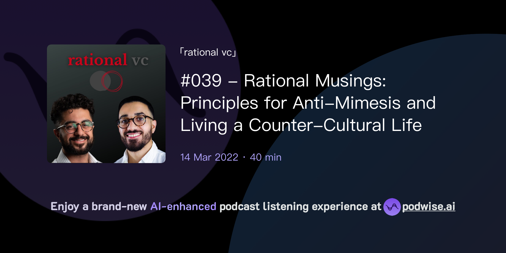 #039 - Rational Musings: Principles for Anti-Mimesis and Living a ...