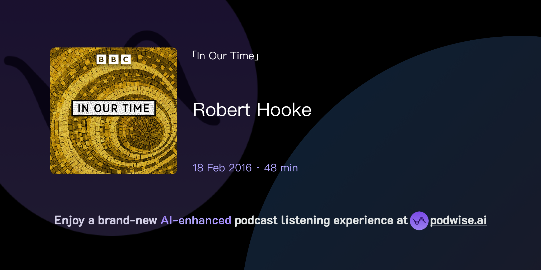 Robert Hooke | In Our Time | Podwise