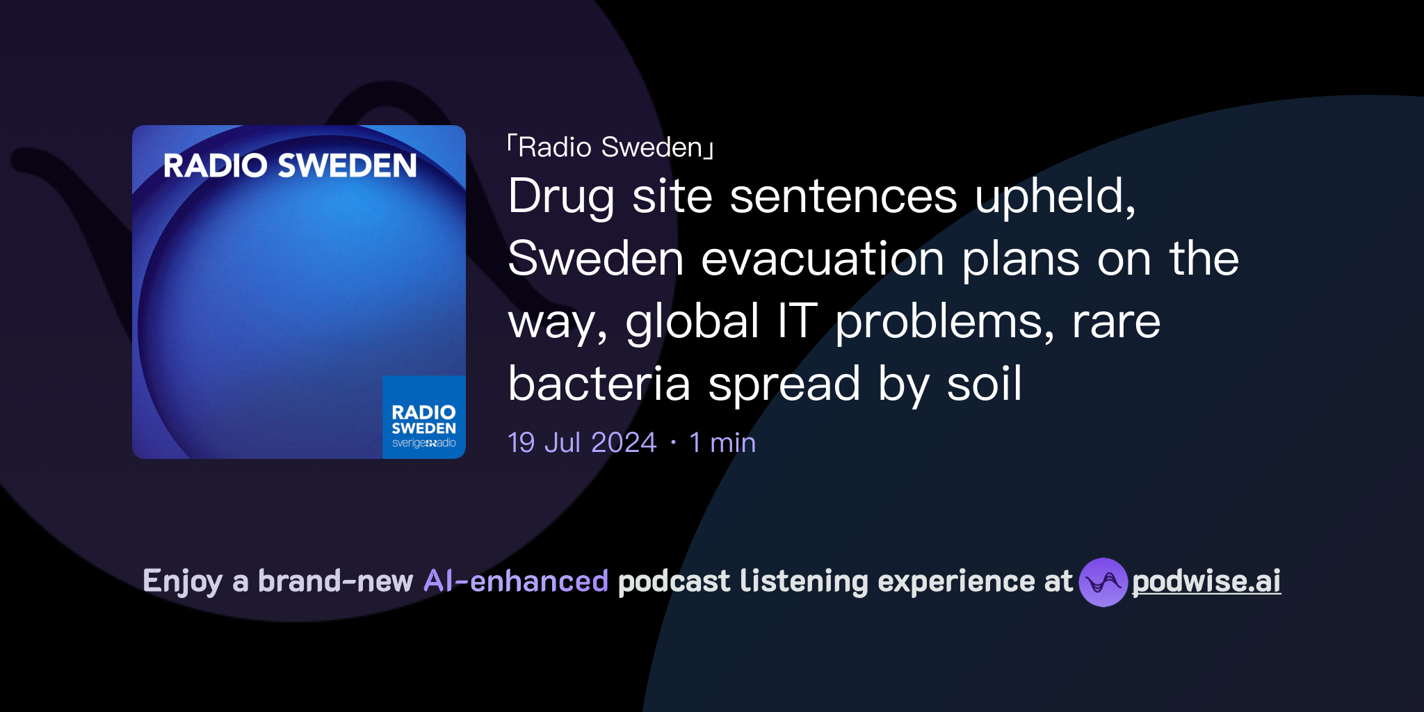 Drug site sentences upheld, Sweden evacuation plans on the way, global ...